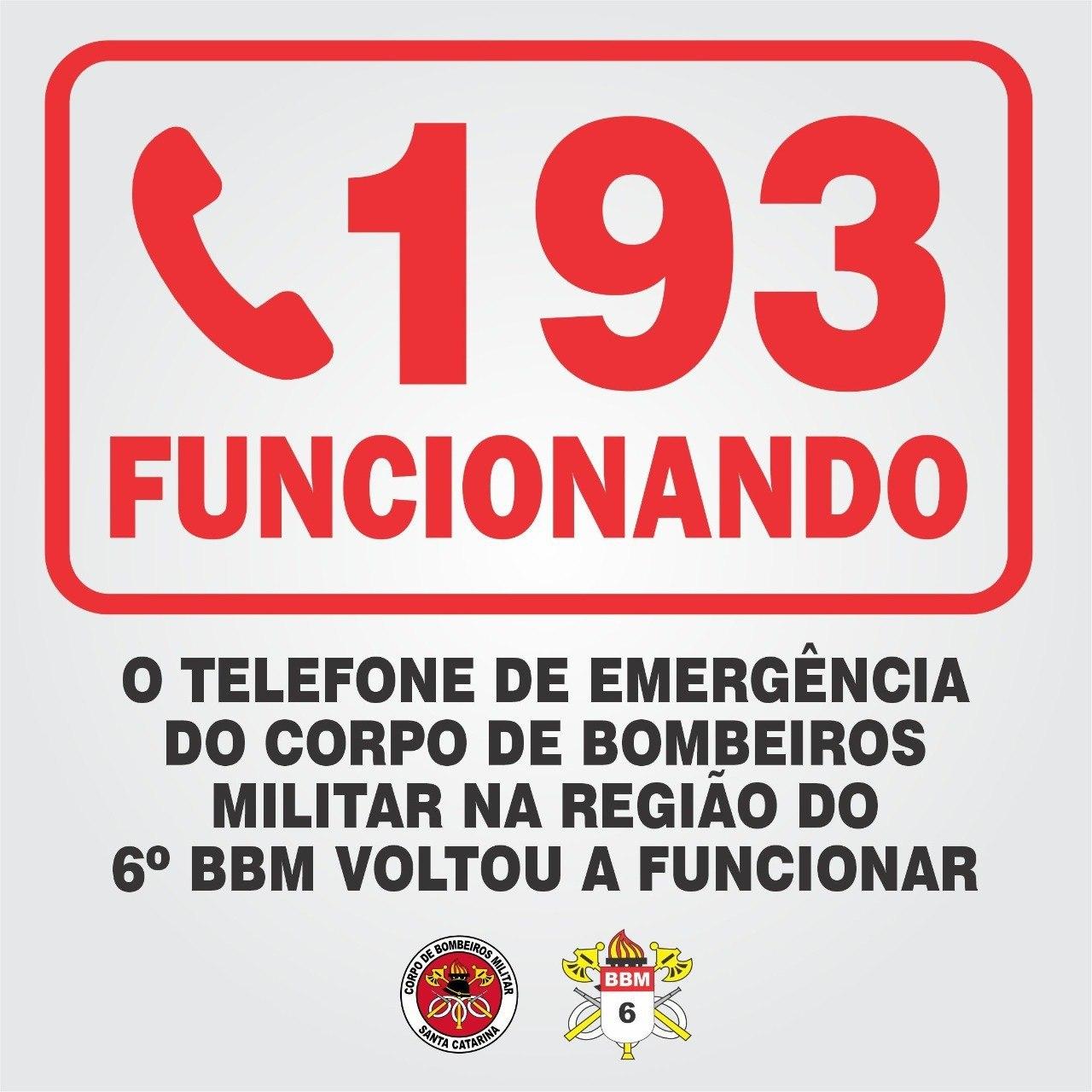 Bombeiros informam que número 193 voltou a funcionar - DI Regional ...